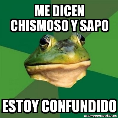Meme Foul Bachelor Frog - me dicen chismoso y sapo estoy confundido ...