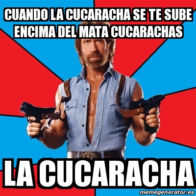 Meme Chuck Norris - Cuando la cucaracha se te sube encima del mata ...