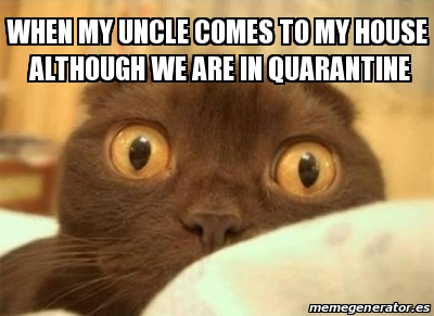 Meme Personalizado - when my uncle comes to my house although we are in ...