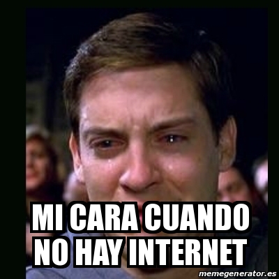Meme crying peter parker - Mi cara cuando no hay internet - 31533272