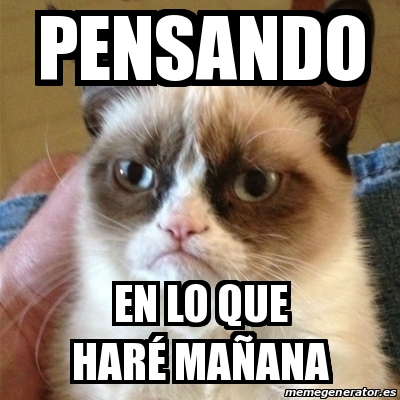 Meme Grumpy Cat - pensando en lo que harÃ© maÃ±ana - 31537751