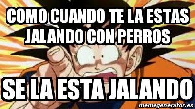 Meme Personalizado - Como cuando te la estas jalando con perros Se la ...