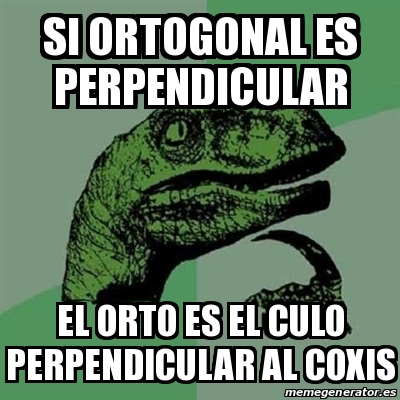 Meme Filosoraptor - si ortogonal es perpendicular el orto es el culo ...