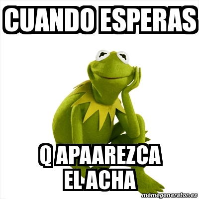 Meme Kermit the frog - Cuando esperas Q apaarezca el acha - 31544717