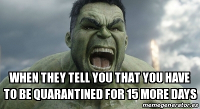 Meme Personalizado - when they tell you that you have to be quarantined ...
