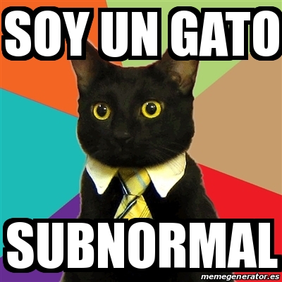 Meme Business Cat - soy un gato subnormal - 31556091