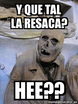 Meme Personalizado - y que tal la resaca? hee?? - 31559557