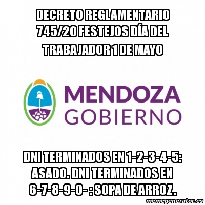 Meme Personalizado - Decreto reglamentario 745/20 festejos dÃ­a del ...
