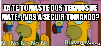 Meme Personalizado - ya te tomaste dos termos de mate, Â¿vas a seguir ...
