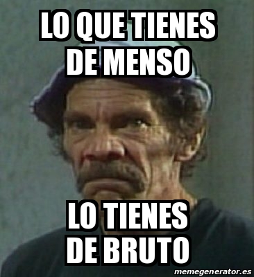 Meme Personalizado - LO QUE TIENES DE MENSO LO TIENES DE BRUTO - 31579165