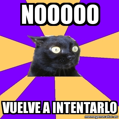Meme Anxiety Cat - NOOOOO VUELVE A INTENTARLO - 31580448