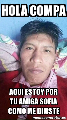 Meme Personalizado - hola compa aqui estoy por tu amiga sofia como me ...