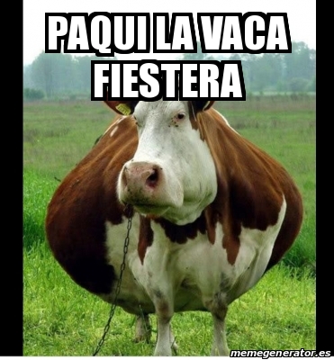 Meme Personalizado - PAQUI LA VACA FIESTERA - 31587084