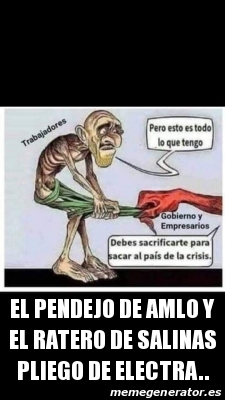 Meme Personalizado - El pendejo de amlo y el ratero de salinas pliego ...