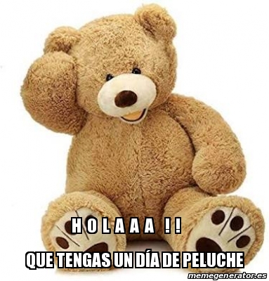 Meme Personalizado - H o l a a a ! ! Que tengas un dÃ­a de peluche ...