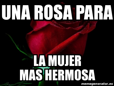 Meme Personalizado - una rosa para la mujer mas hermosa - 31610054