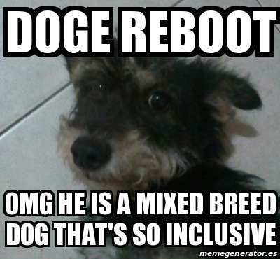 Meme Personalizado - DOGE REBOOT OMG HE IS A MIXED BREED DOG THAT'S SO ...
