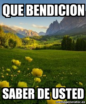 Meme Personalizado - QUE BENDICION SABER DE USTED - 31633806