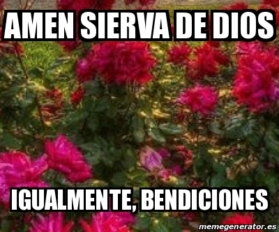 Meme Personalizado - AMEN SIERVA DE DIOS IGUALMENTE, BENDICIONES - 31633831