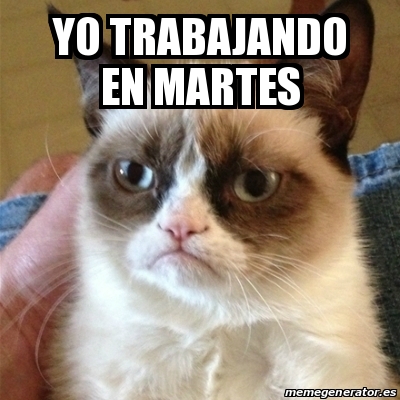Meme Grumpy Cat - Yo trabajando en Martes - 31635213