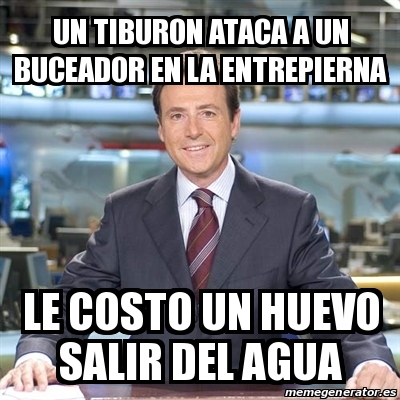 Meme Matias Prats - Un tiburon ataca a un buceador en la entrepierna le ...