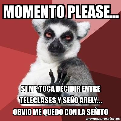Meme Chill Out Lemur - Momento please... Si me toca decidir entre ...