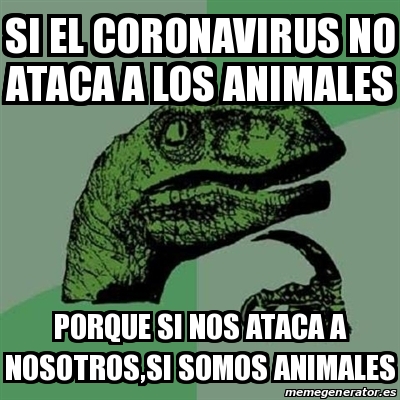 Meme Filosoraptor - Si el coronavirus no ataca a los animales Porque si ...