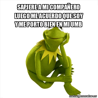 Meme Kermit the frog - sAPIERE A MI COMPAÑERO LUEGO ME ACUERDO QUE SOY ...