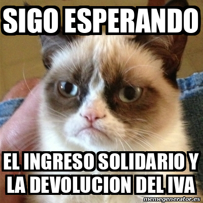 Meme Grumpy Cat - sigo esperando el ingreso solidario y la devolucion ...