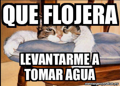 Meme Personalizado - Que flojera Levantarme a tomar agua - 31675902