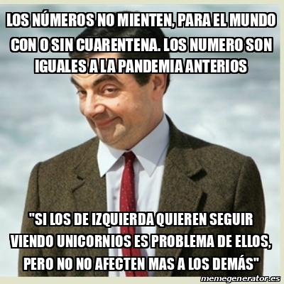 Meme Mr Bean - los NÚMEROS no mienten, para el mundo CON O SIN ...