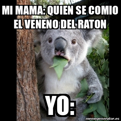 Meme Koala - mi mama: quien se comio el veneno del raton yo: - 31684765