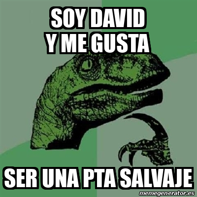 Meme Filosoraptor - SOY DAVID Y ME GUSTA SER UNA PTA SALVAJE - 31696483