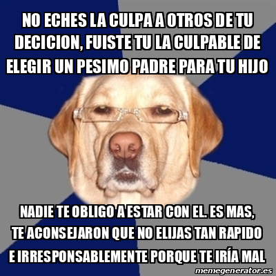 Meme Perro Racista - no eches la culpa a otros de tu decicion, fuiste ...
