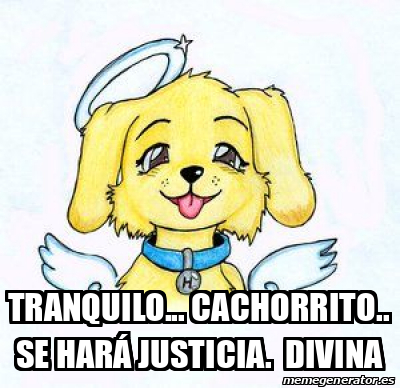Meme Personalizado - Tranquilo... cachorrito.. se hará justicia. DIVINA ...