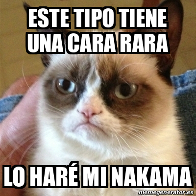 Meme Grumpy Cat - Este tipo tiene una cara Rara Lo haré mi nakama ...