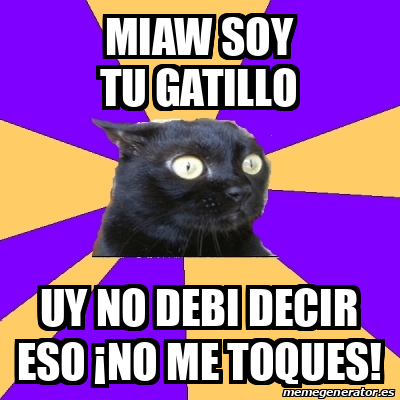 Meme Anxiety Cat - miaw soy tu gatillo uy no debi decir eso ¡no me ...