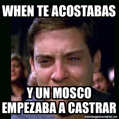 Meme crying peter parker - when te acostabas y un mosco empezaba a ...