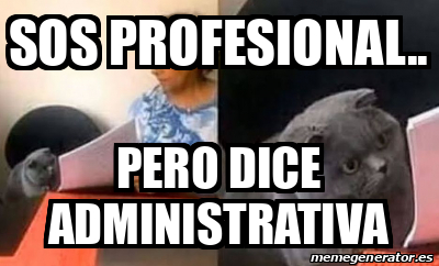 Meme Personalizado - Sos profesional.. Pero dice administrativa - 31728588
