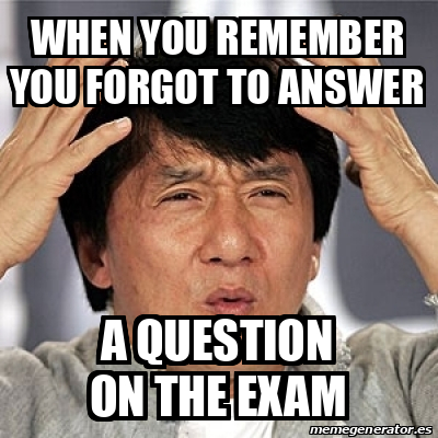 Meme Jackie Chan - WHEN YOU REMEMBER YOU FORGOT TO ANSWER A QUESTION ON ...