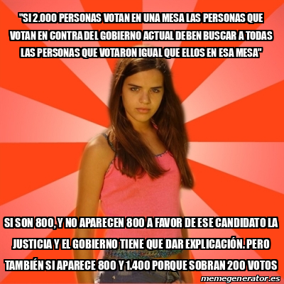 Meme Jealous Girl - "si 2.000 personas votan en una mesa las personas ...