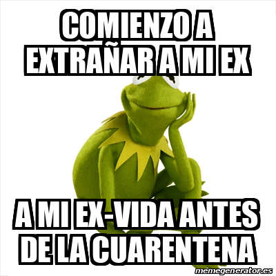 Meme Kermit the frog - Comienzo a extrañar a mi ex A mi ex-vida antes ...