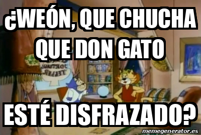 Meme Personalizado - ¿Weón, que chucha que Don Gato esté disfrazado ...