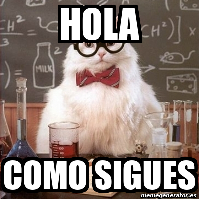 Meme Chemistry Cat - HOLA COMO SIGUES - 31765513