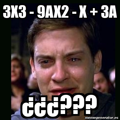 Meme crying peter parker - 3x3 - 9ax2 - x + 3a ¿¿¿??? - 31775824