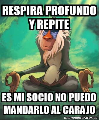 Meme Personalizado - RESPIRA PROFUNDO Y REPITE ES MI SOCIO NO PUEDO MANDARLO AL CARAJO - 31783659