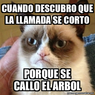 Meme Grumpy Cat - cuando descubro que la llamada se corto porque se ...