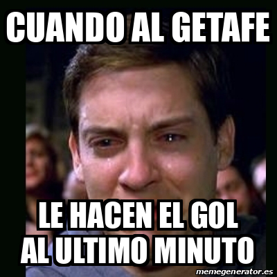 Meme crying peter parker - Cuando al getafe le hacen el gol al ultimo ...