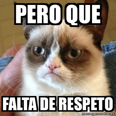 Meme Grumpy Cat - pero que falta de respeto - 31796276