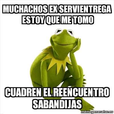 Meme Kermit the frog - Muchachos ex servientrega estoy que me tomo ...